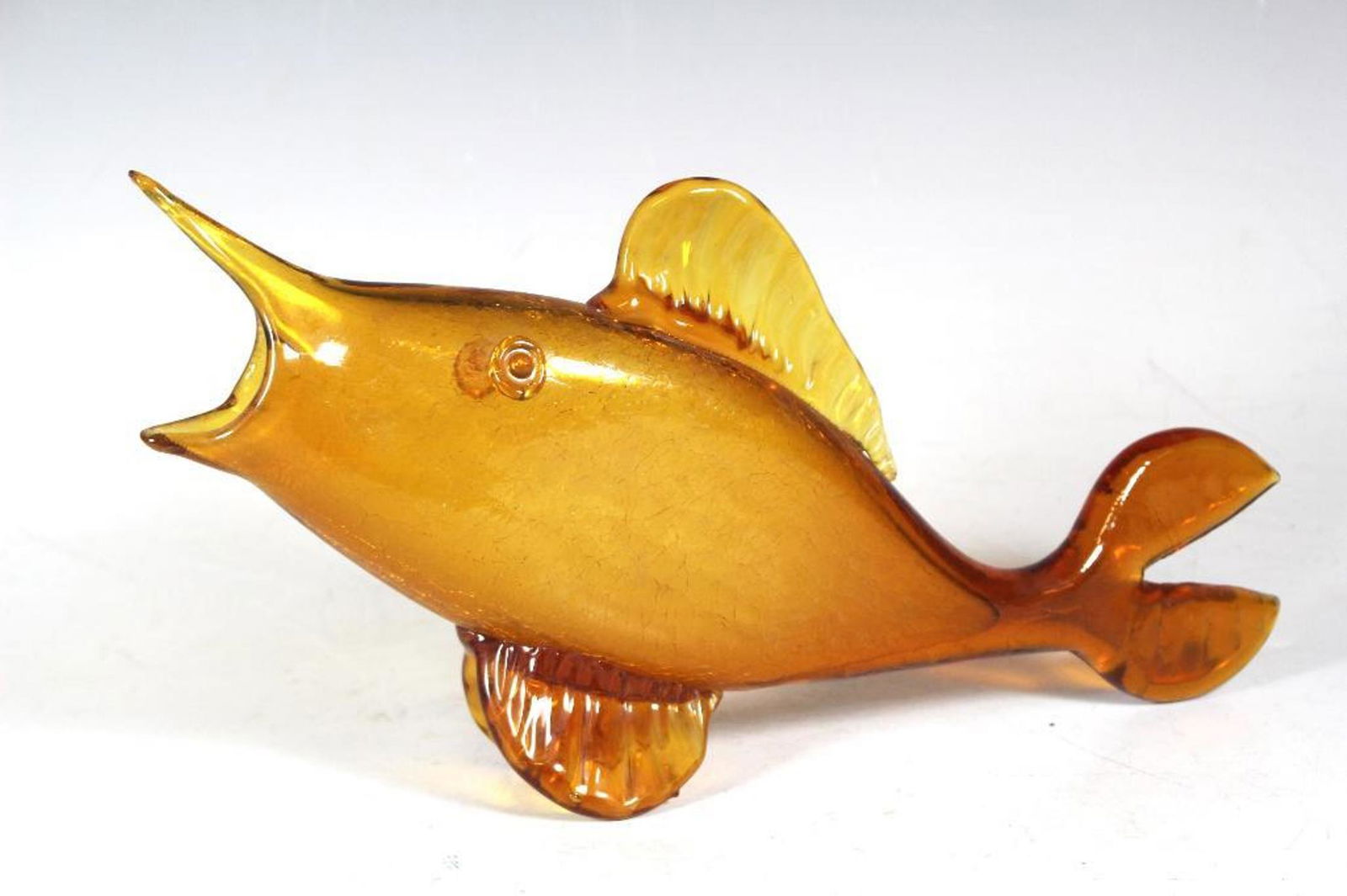 Blenko Amber Glass Fish