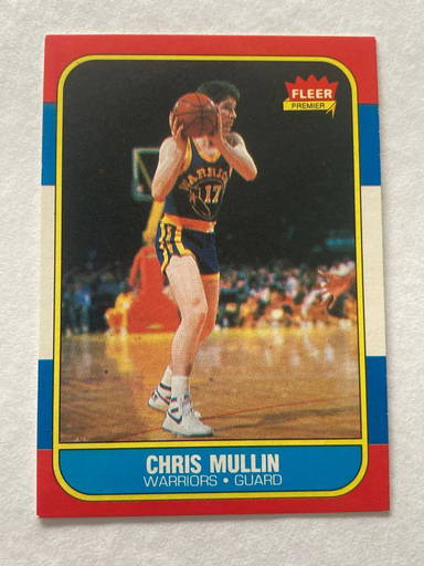 1986 Fleer Basketball #77 Chris Mullin Rookie