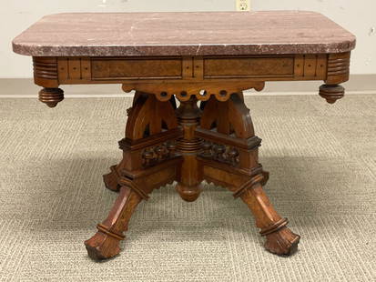 Renaissance Revival Victorian Marble Top Table