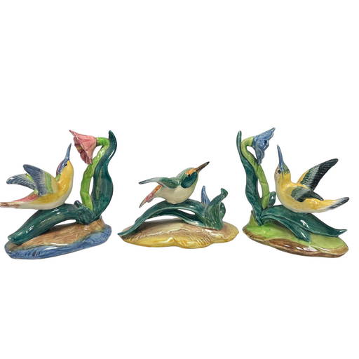 Three Stangl Hummingbird Pottery Bird Figurines