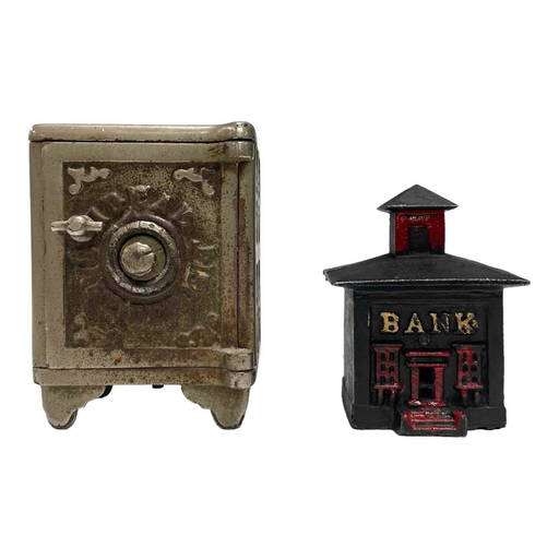 Two Cast Iron Coin Banks