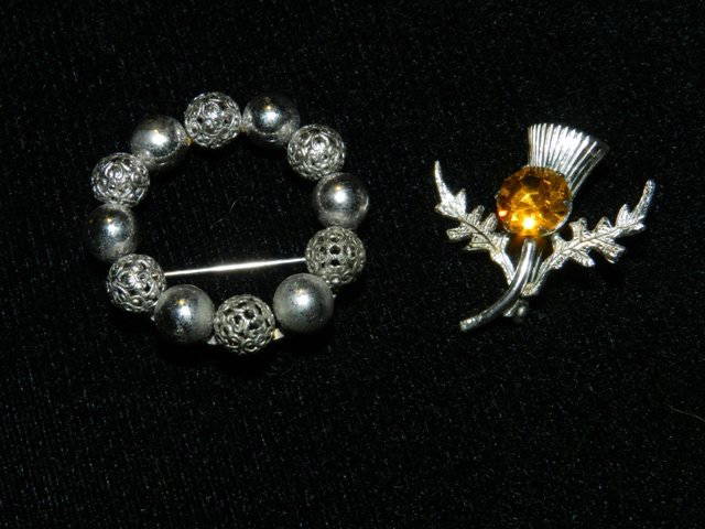 2 Sterling Silver Pins Harding Estate