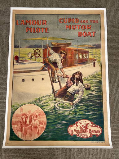 Cupid And The Motor Boat French Poster