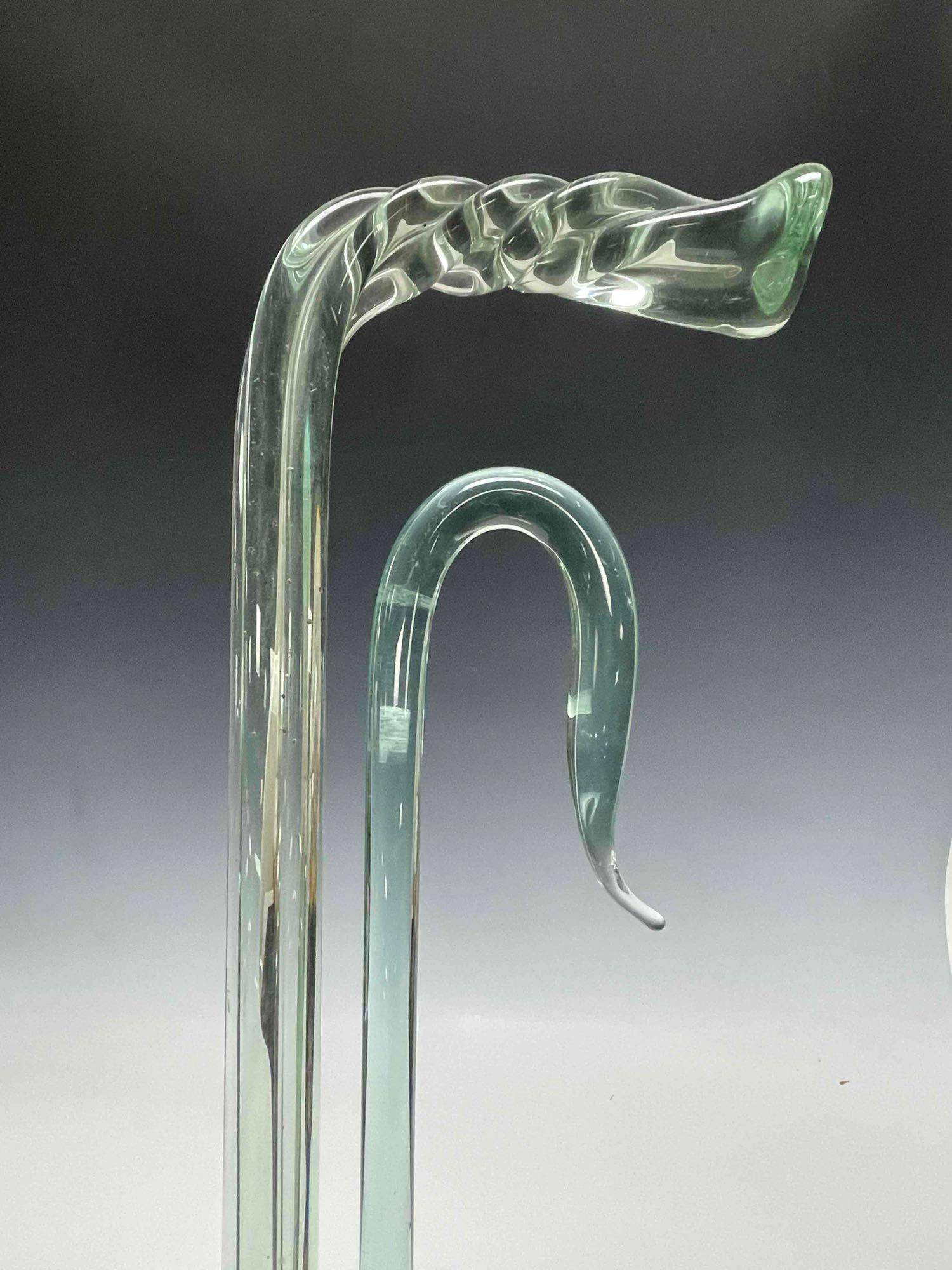 Two 19th Century Blown Aqua Glass Canes Walking Sticks Auction