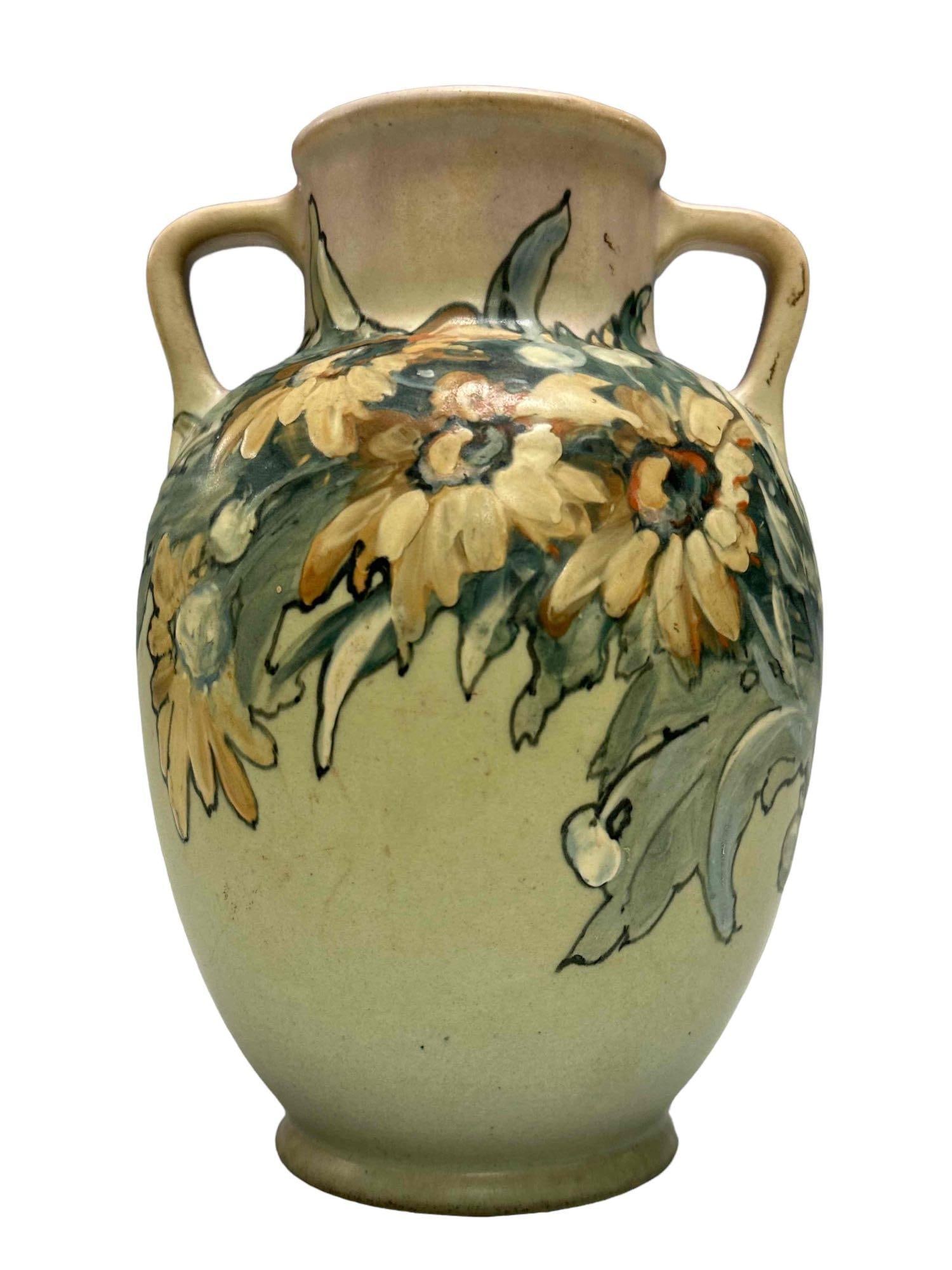 Rare Weller Pottery Hudson Line Vase Artist Signed