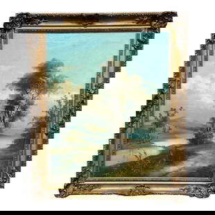 River Landscape Oil Painting On Canvas