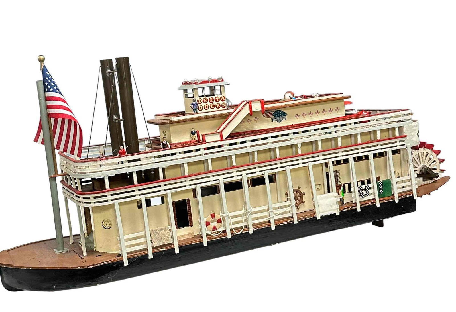 Delta Queen River Boat Vintage Wooden Model Display Auction