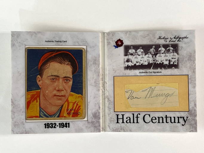 Van Mungo Historic Autographs Card And Cut Signature Rare