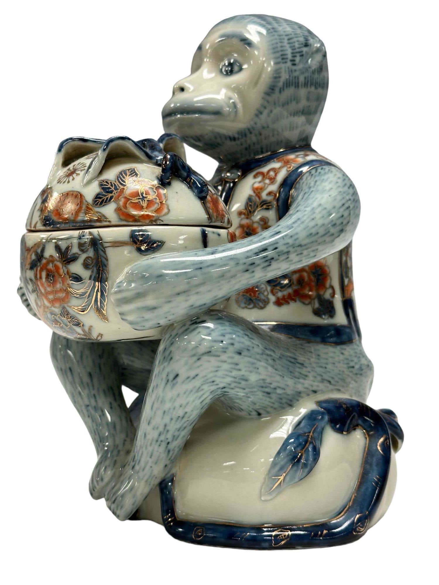 20th Century Chinese Export Porcelain Seated Monkey Auction
