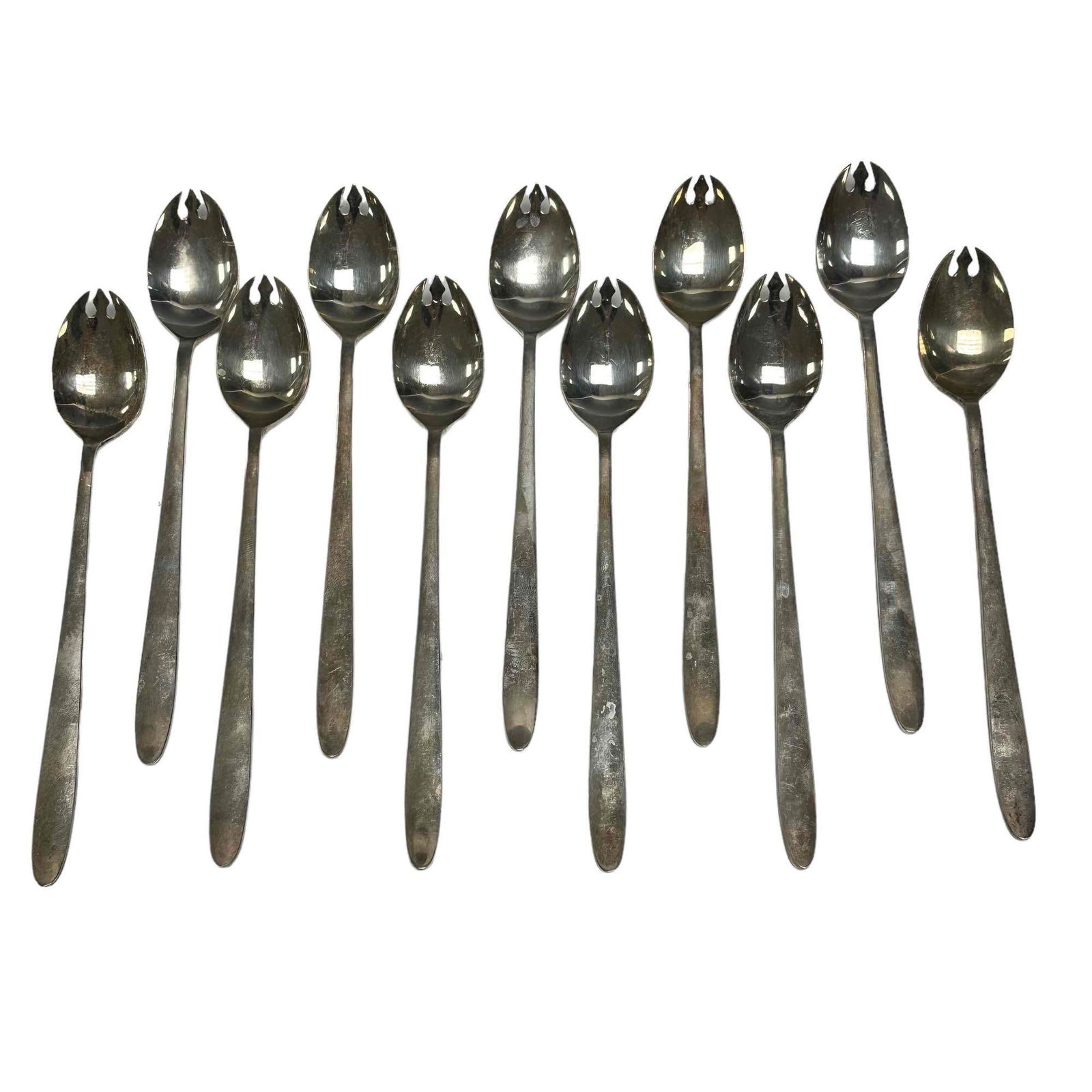 Set Of Eleven (11) Nickel Silver Japan Sword Ice Tea Spoons Auction