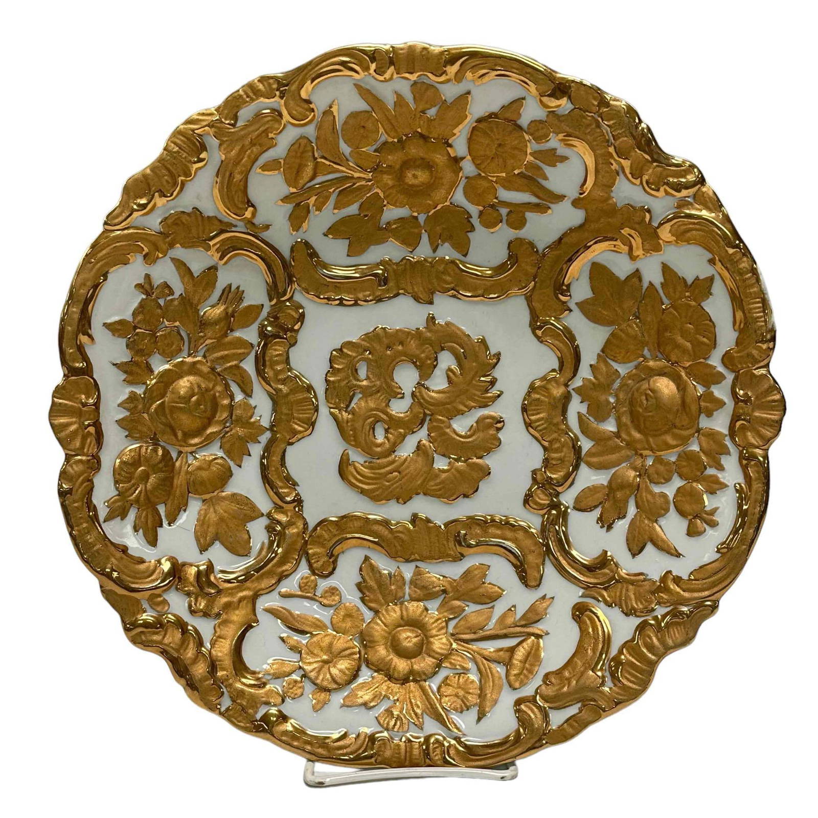 19th Century Raised Relief German Porcelain Plate Auction