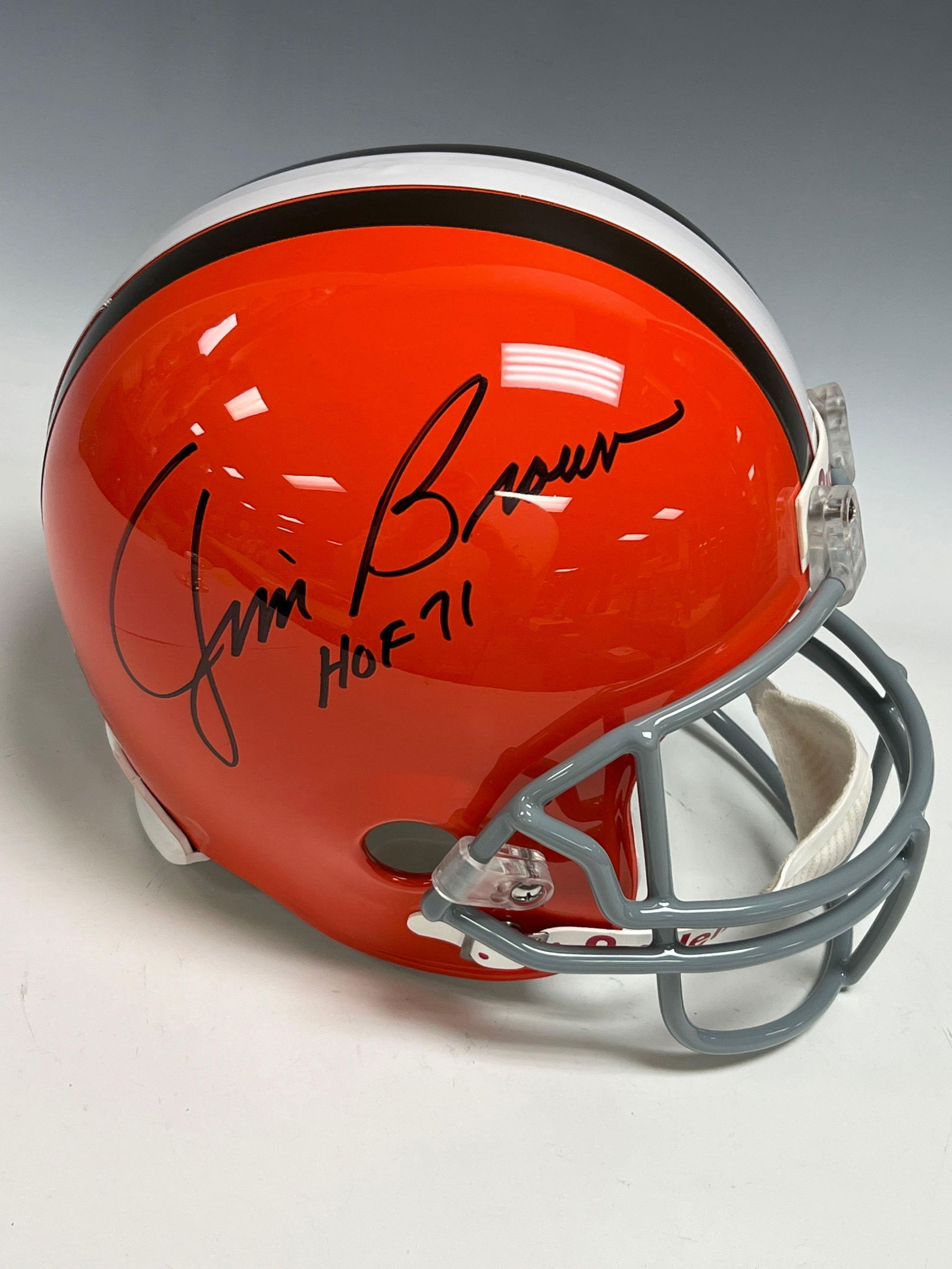 Jim Brown Autographed Full Sized Cleveland Browns Helmet Jsa Auction