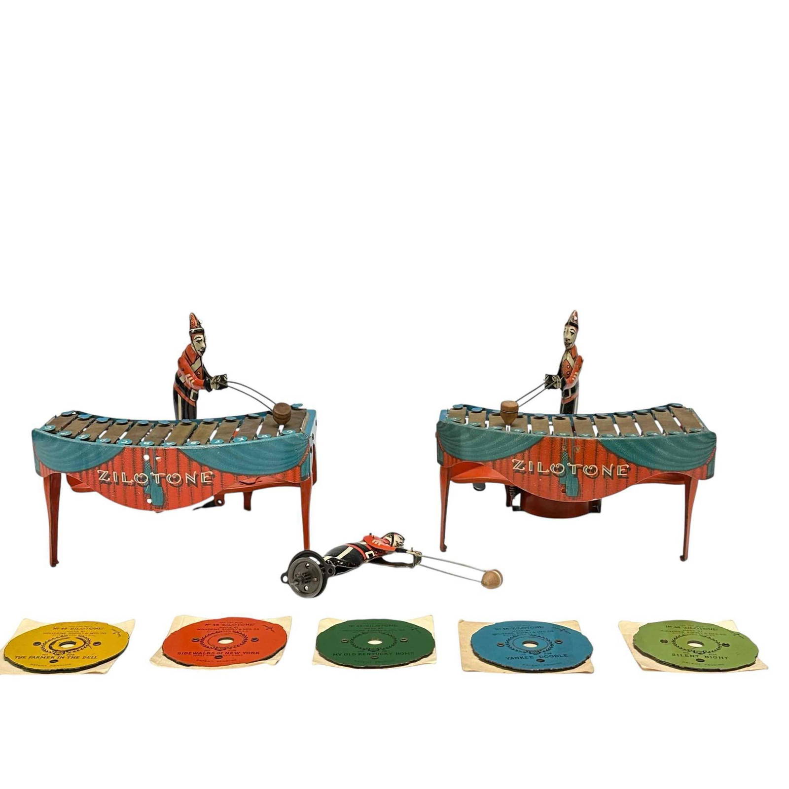 Two (2) Wolverine Zilotone Musical Automaton Circus Toys Auction