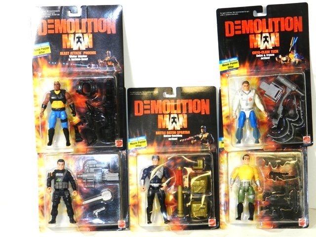 5- MATTEL DEMOLITION MAN ACTION FIGURES