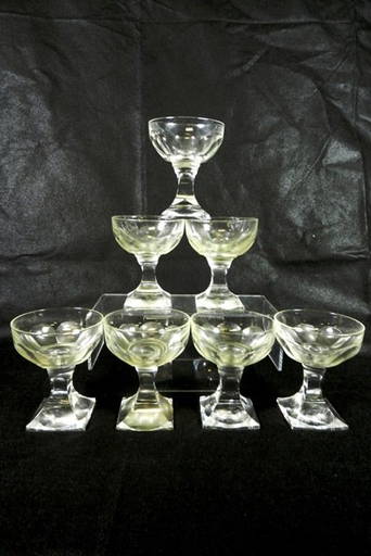 7 Sherbert Glasses Colonial Pattern