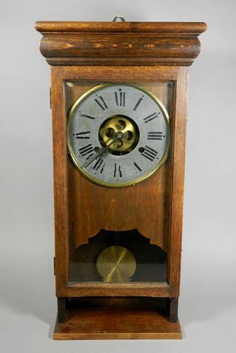Blick Time Recorder Oak Case Clock