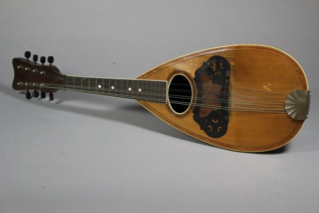 Circa 1900 Bowl Back Mandolin Butterfly Inlay Guard