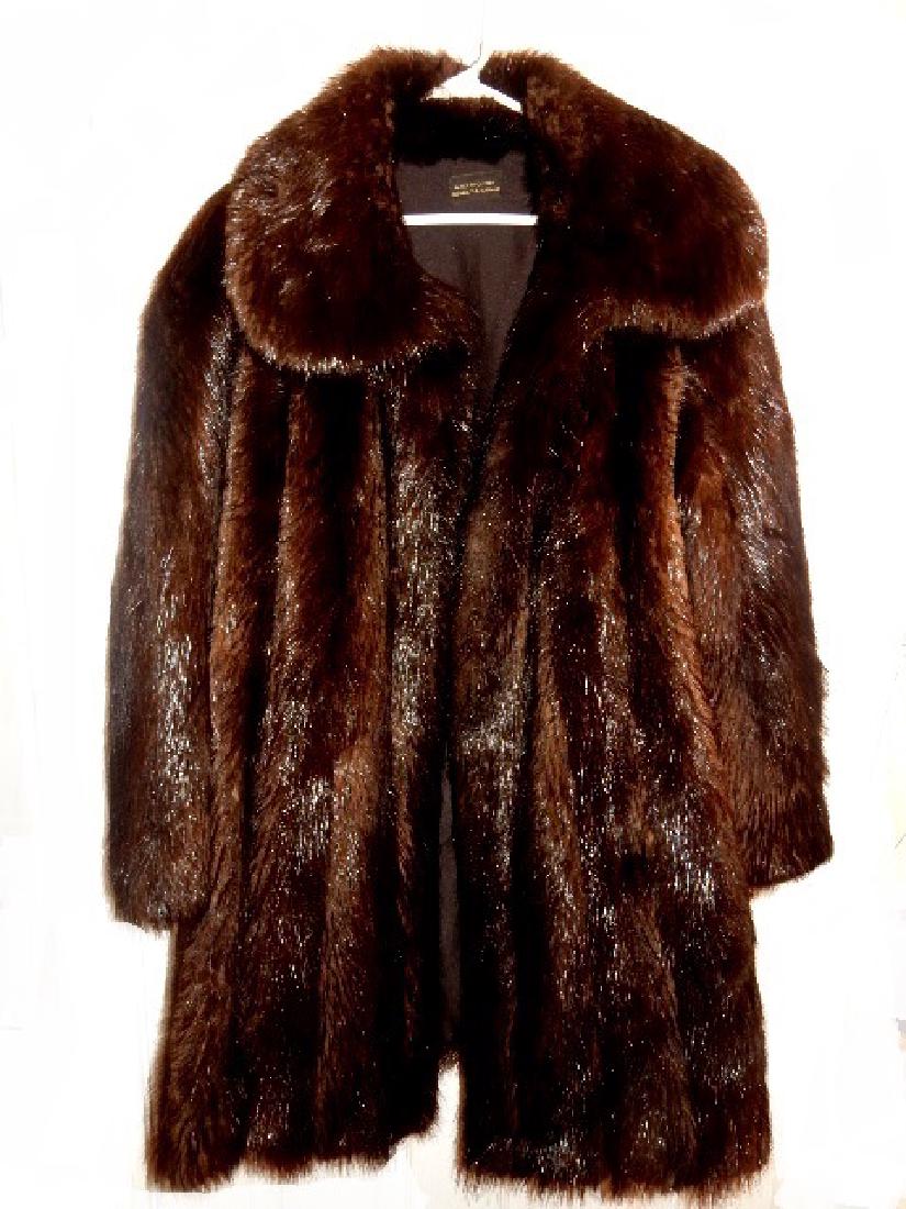 Vintage Long Hair Beaver Coat Made In Canada