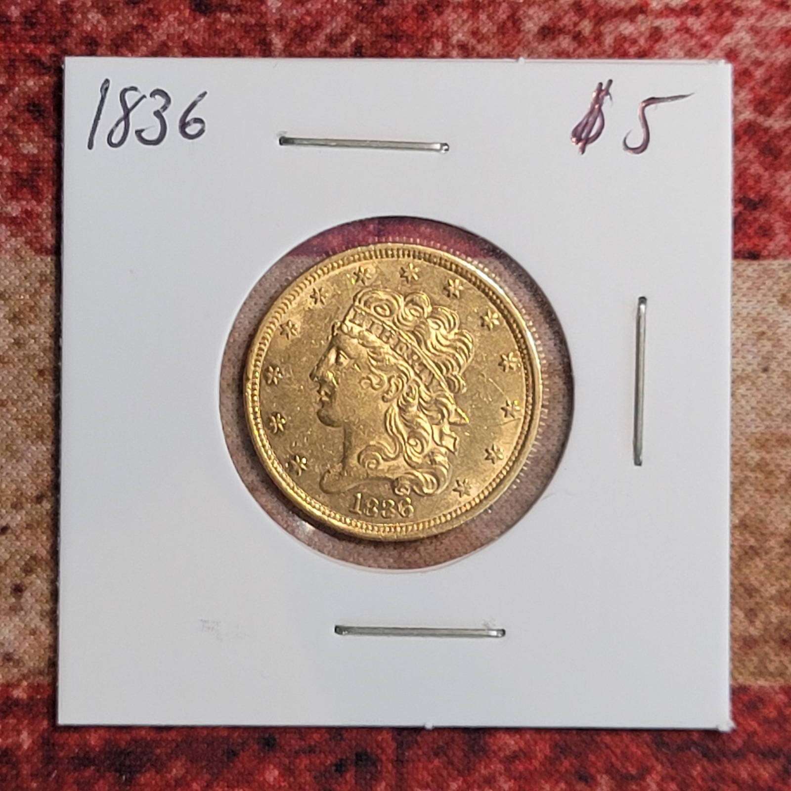 Beautiful Classic Head $5 Gold Coin 1836 High Grade Auction