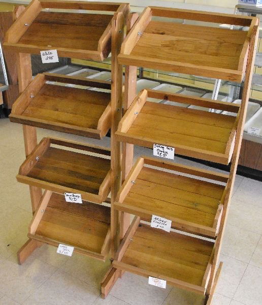 WOODEN COUNTRY STORE STYLE DISPLAY SHELVES LOT OF