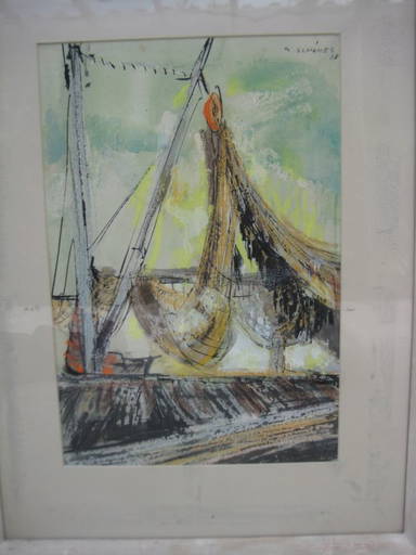 Samson Schames Gouache Painting W/c Signed