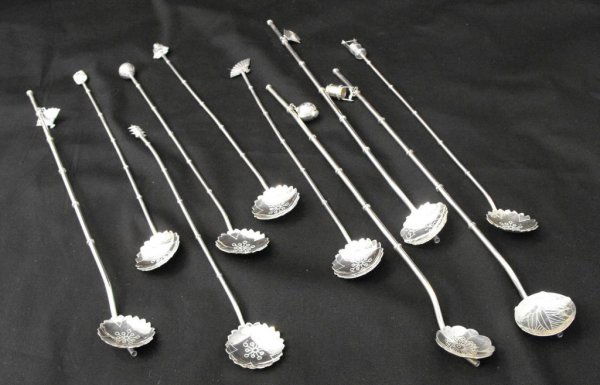 490: Lot of 10 Sterling 950 Root Beer Float Spoons