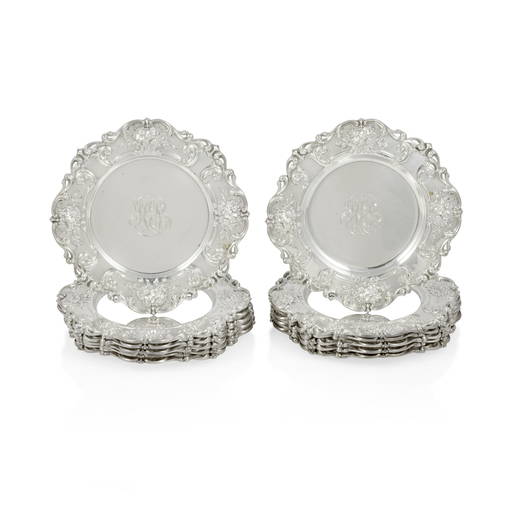 A Set Of Twelve American Sterling Silver Bread Plates