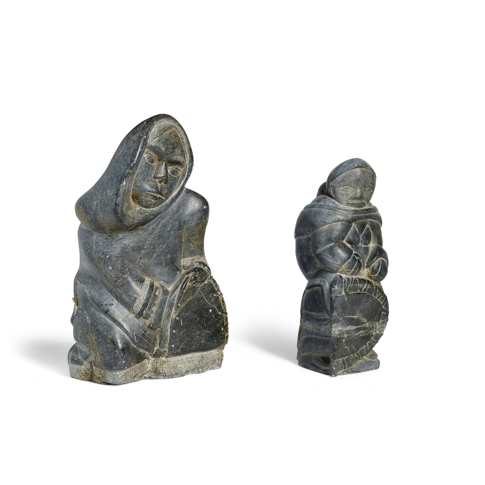 Two Povungnituk/puvirnituq Inuit Stone Sculptures