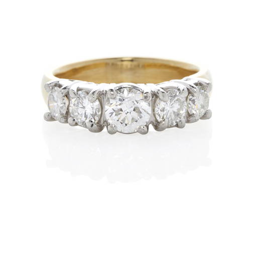 An 18k Bi Color Gold And Diamond Ring