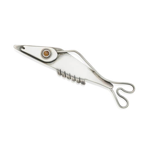 A SILVER AND TIGER'S EYE FISH BROOCH, SAM KRAMER - Oct 12, 2021 ...