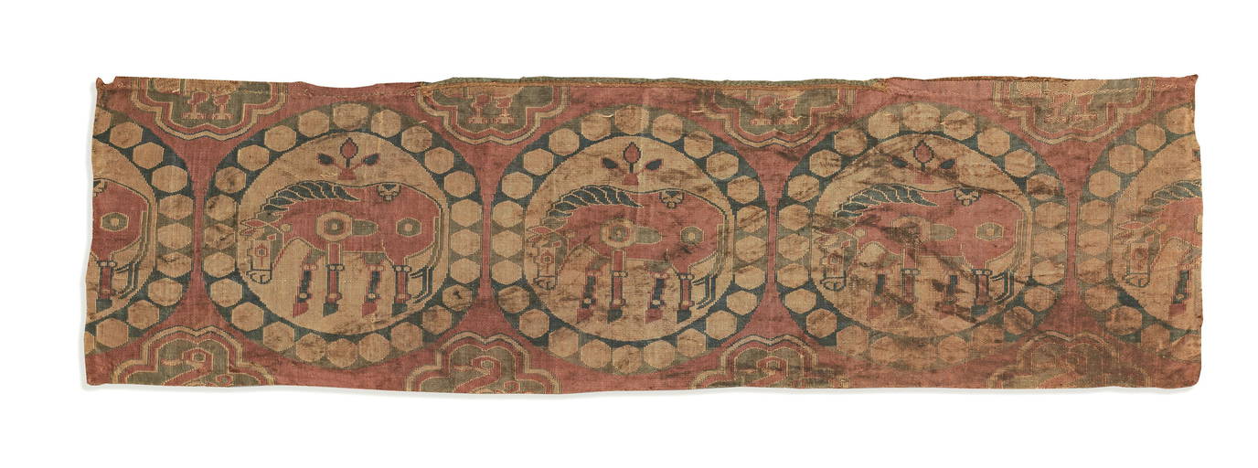 A Sogdian Silk Samite Fragment With Horses Central (#0025) on Oct 25 ...