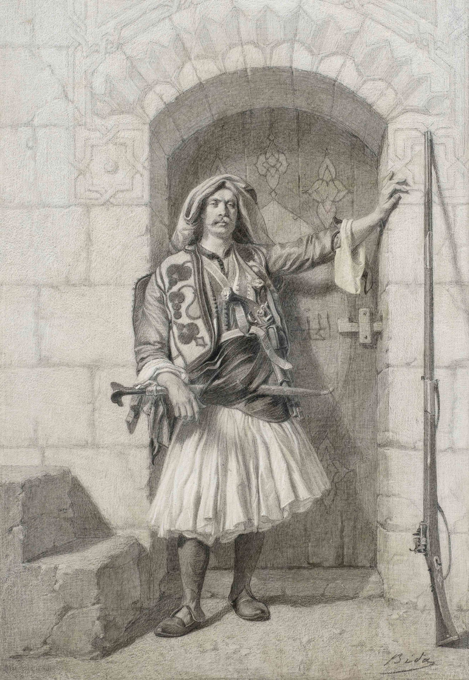 Alexandre Bida (french, 1813 1895) The Arnaut Guard