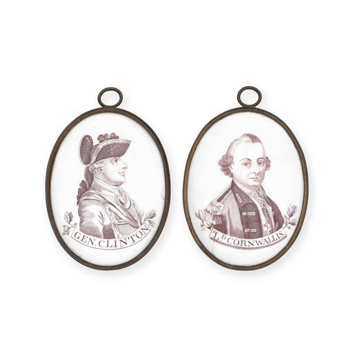 A very rare pair of Liverpool enamel plaques of American interest ...