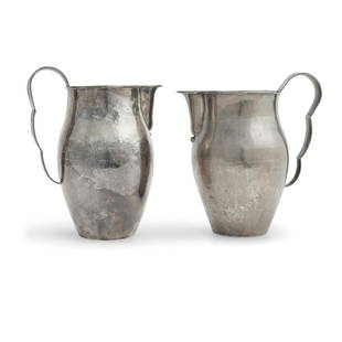 Two Mexican Sterling Silver Pitchers, William Spratling, 1940 1944 Taxco