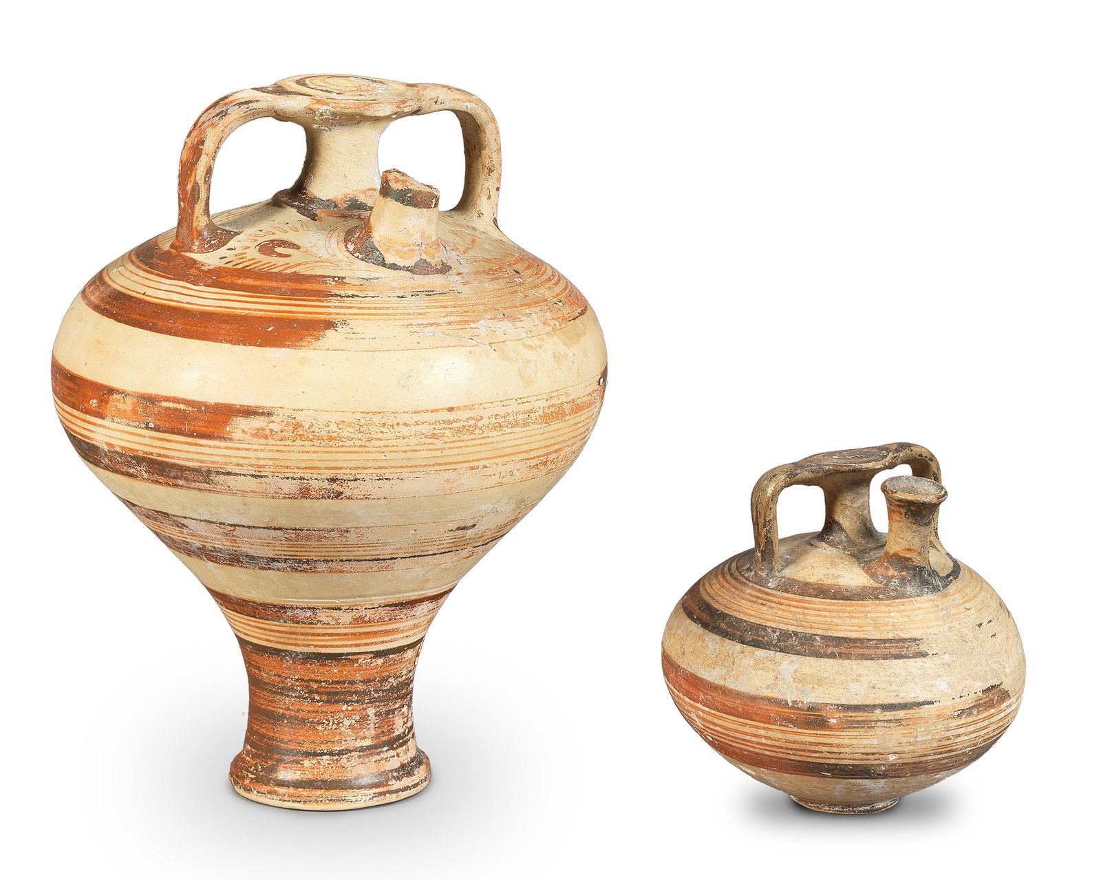 Two Mycenaean Pottery Stirrup Jars 2