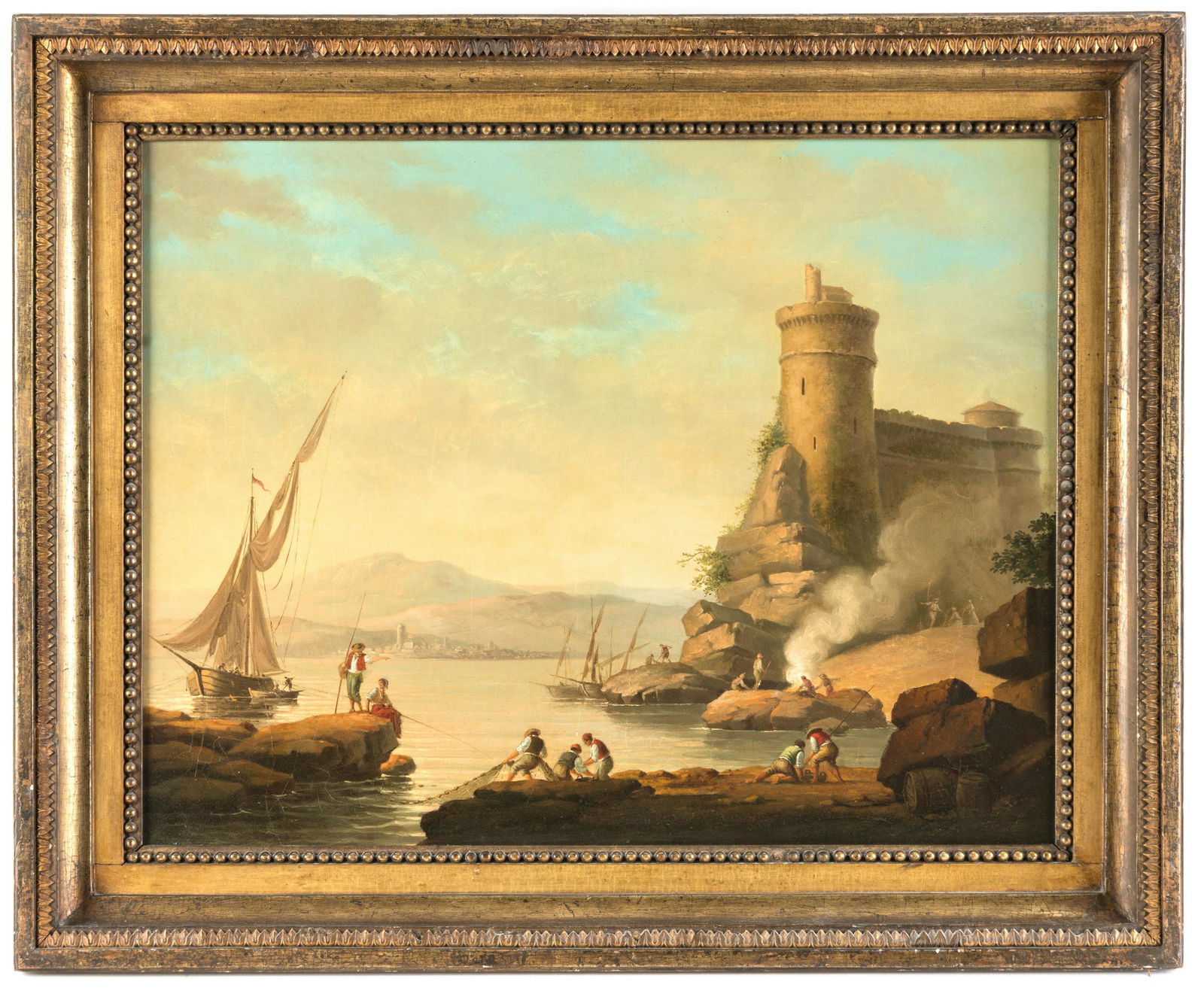 Follower of Claude Joseph Vernet (Avignon 1714-1789 Paris) A harbour ...