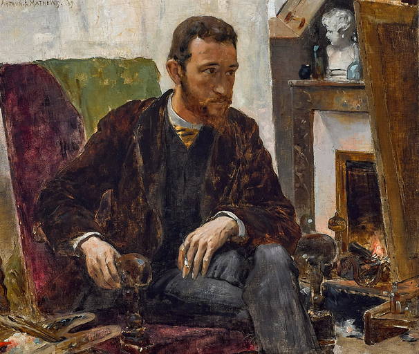 Arthur Frank Mathews (1860 1945) The Artist In His Studio, Believed To ...