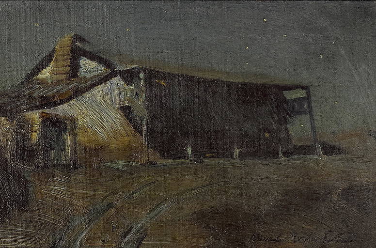 Charles Rollo Peters (1862-1928) Adobe and starry night 8 x 12 in ...