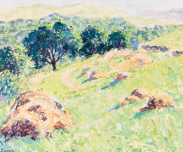 William Clapp (1879-1954) Bright Spring Day 15 x 18 in. framed 24 x 27 ...