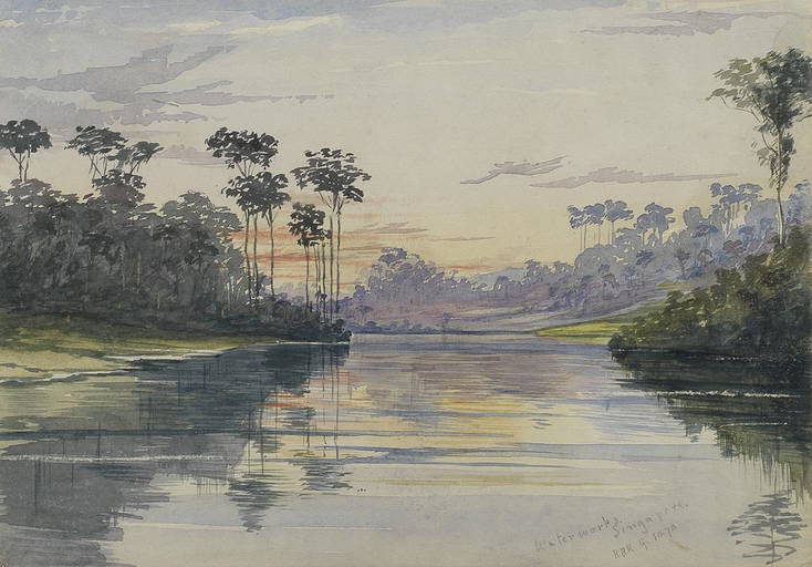 Reginald Burroughs Rudyerd (1840-1888) 'New Harbour, Singapore ...