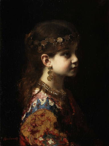 Alexei Alexeevich Harlamoff (Russian, 1840-1925) Gypsy girl (#0044) on ...
