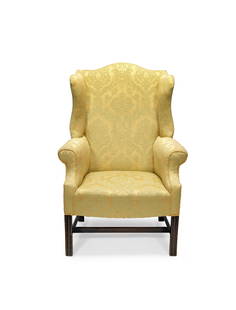 George Iii Needlepoint Upholstered Wing Chair