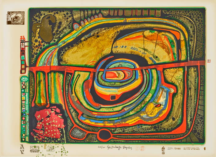 Friedensreich Hundertwasser (1928-2000); Eyebalance Number Five, from ...