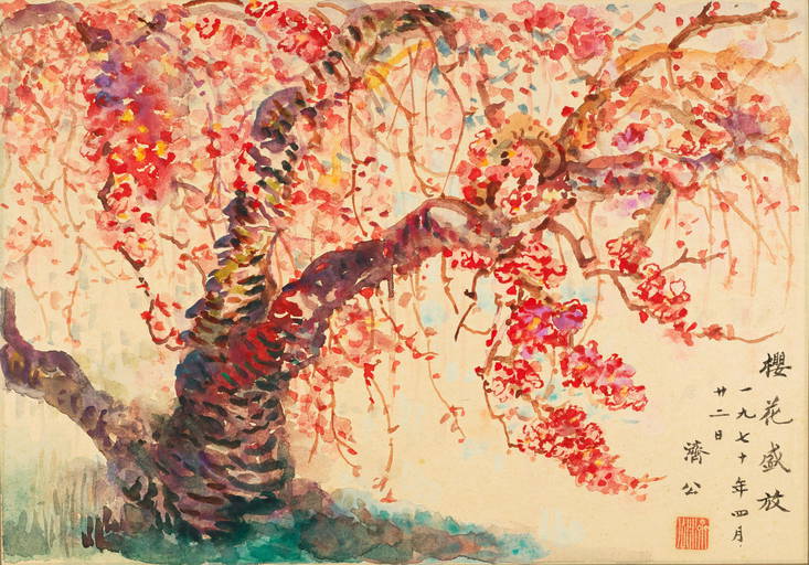 Wang Jiyuan (1893 1975) Cherry Blossoms, 1970