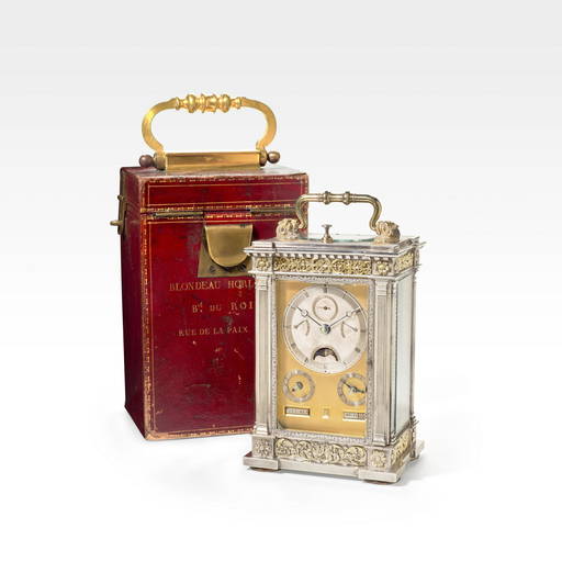 A Fine And Rare Parcel Gilt Silver Cased Carriage Clock Striking Grande ...