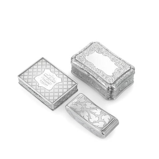 A George Iii Silver Snuff Box Samuel Pemberton, Birmingham 1809 With ...