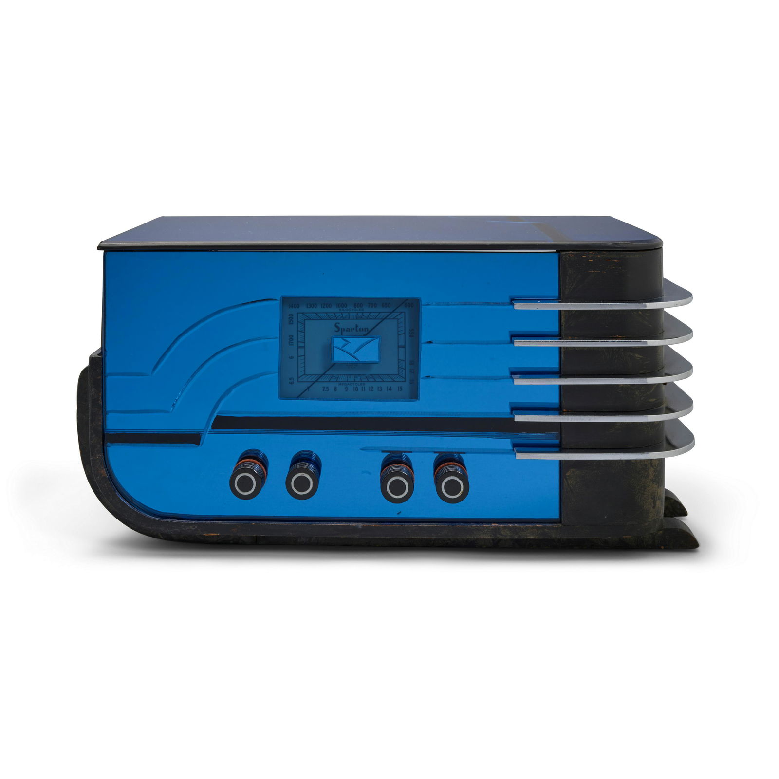 SPARTON CORPORATION (FOUNDED 1900) Model 558 'Sled' 4-Knob Radiocirca 1936designed by Walter Dor ...