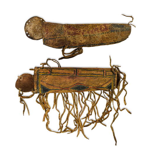 Two Plains or Plateau parfleche cylinder containers (#0280) on Oct 26 ...