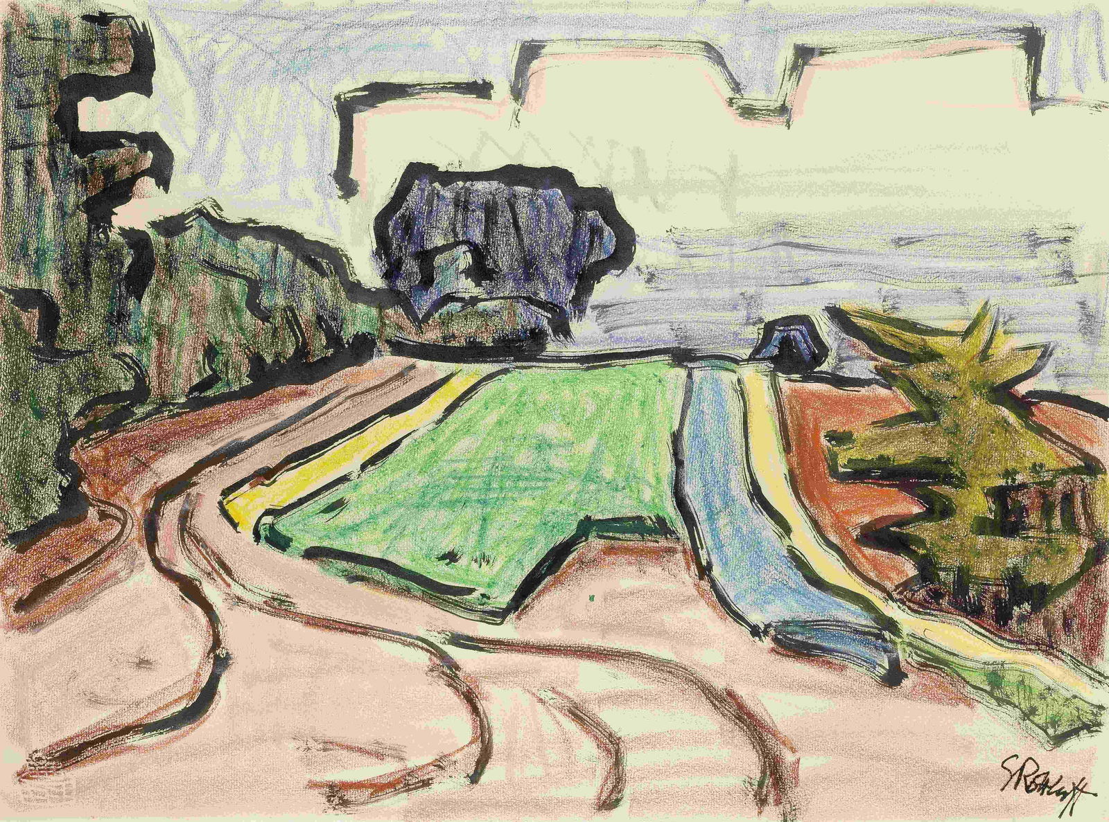 Karl Schmidt Rottluff (1884 1976) Ostseelandschaft (executed In The 1960s)