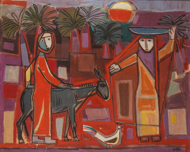 Faeq Hassan (Iraq, 1914-1992) Village Scene - Nov 23, 2022 | Bonhams in